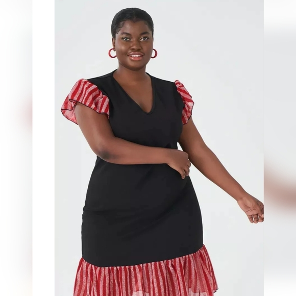 Plushe | Dresses | New Nwot Plus Size Plushe Black Stretch Stripe Tulle ...